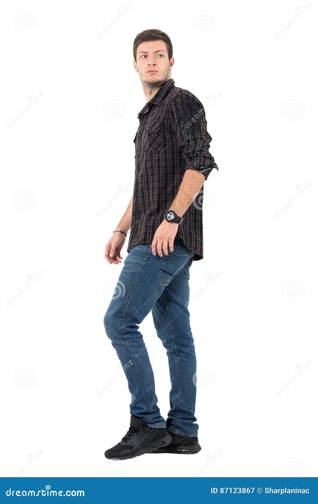 Man Walking Looking Back Man Walking Looking Back