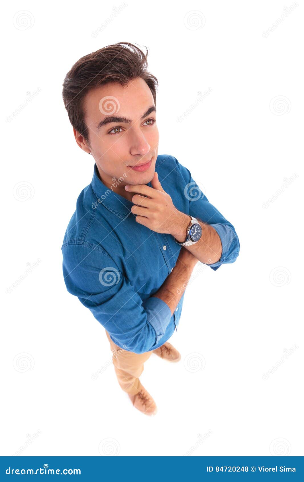 Casual Man Thinking With Question Mark And Hand Drawing Sketch Bubble ...