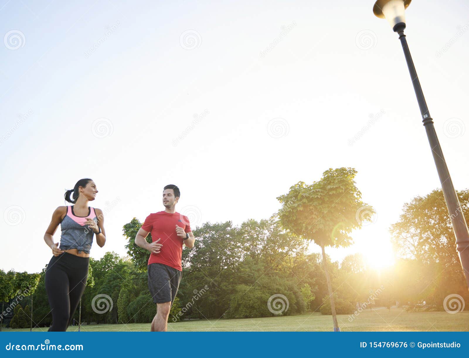 Jogging with Partner is Easier Stock Photo - Image of healthy, clothing ...
