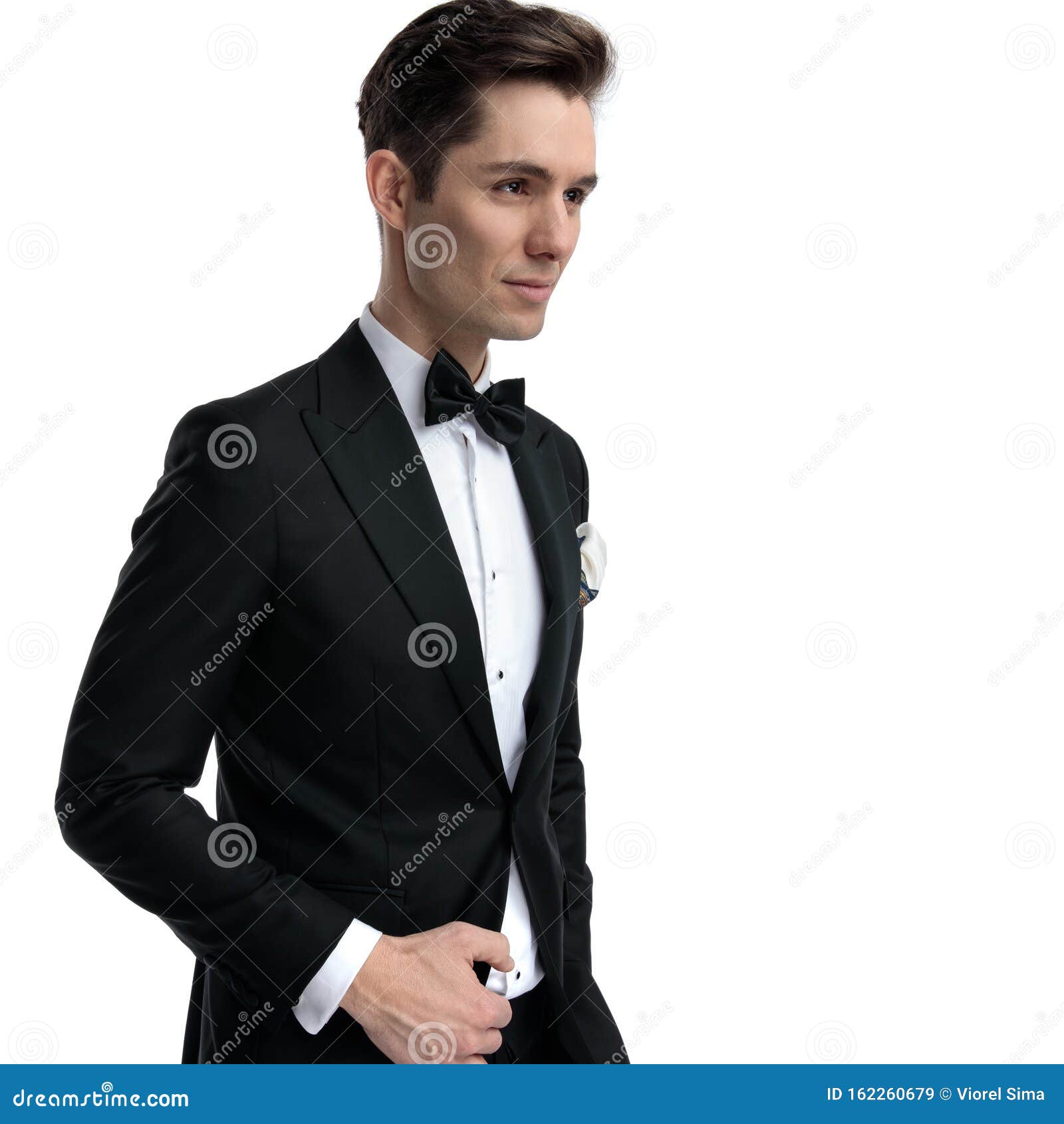 Side View of Young Elegant Man Looking To Side Stock Image - Image of ...