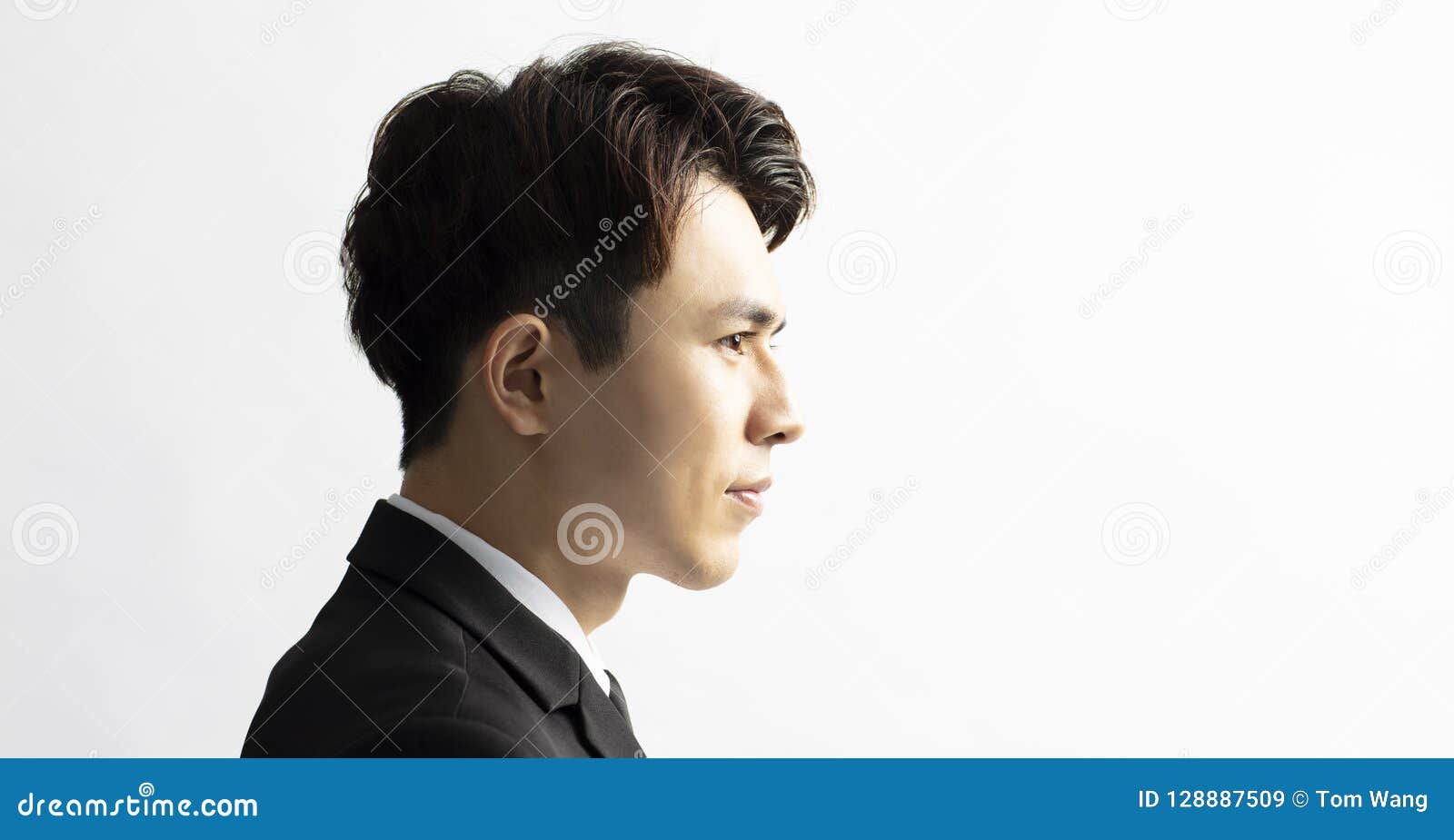 Side View of Young Handsome Man Face Stock Image - Image of brain ...