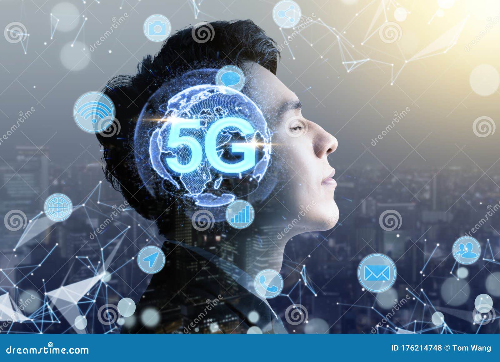 Business Man with 5G Network Connection Concepts Stock Photo - Image of ...