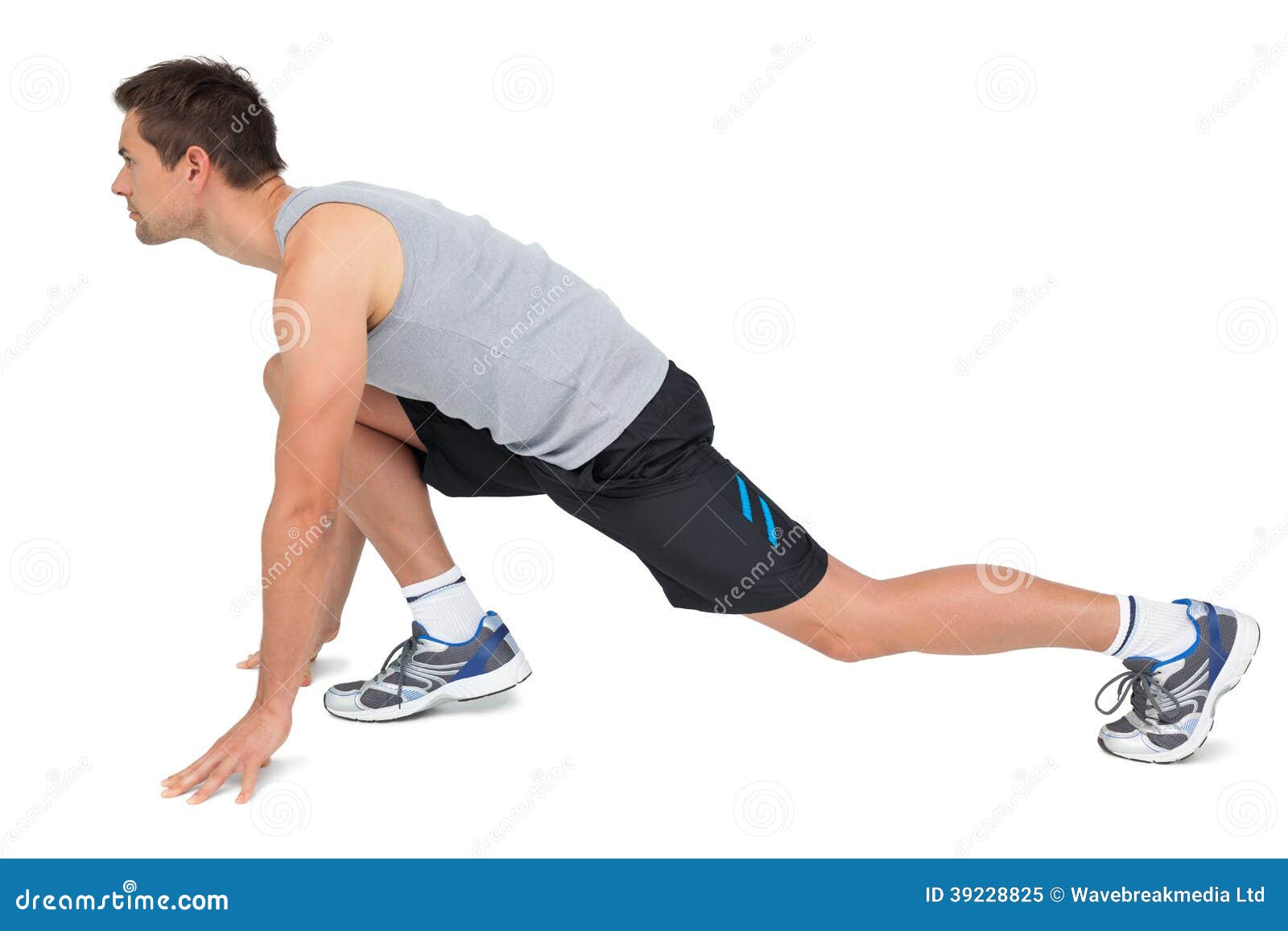 Side View of a Young Man in Ready To Run Posture Stock Image - Image of ...