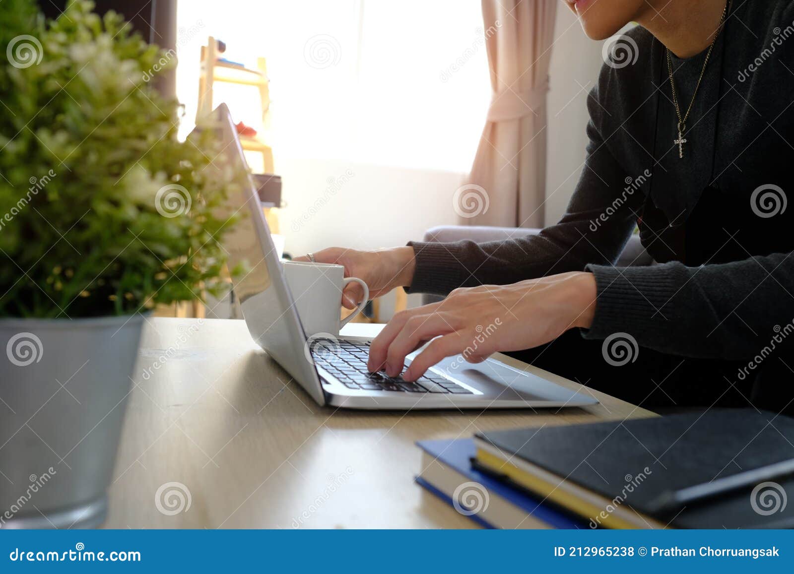 Young Man Sitting in Living Room and Using Computer Laptop. Stock Photo ...