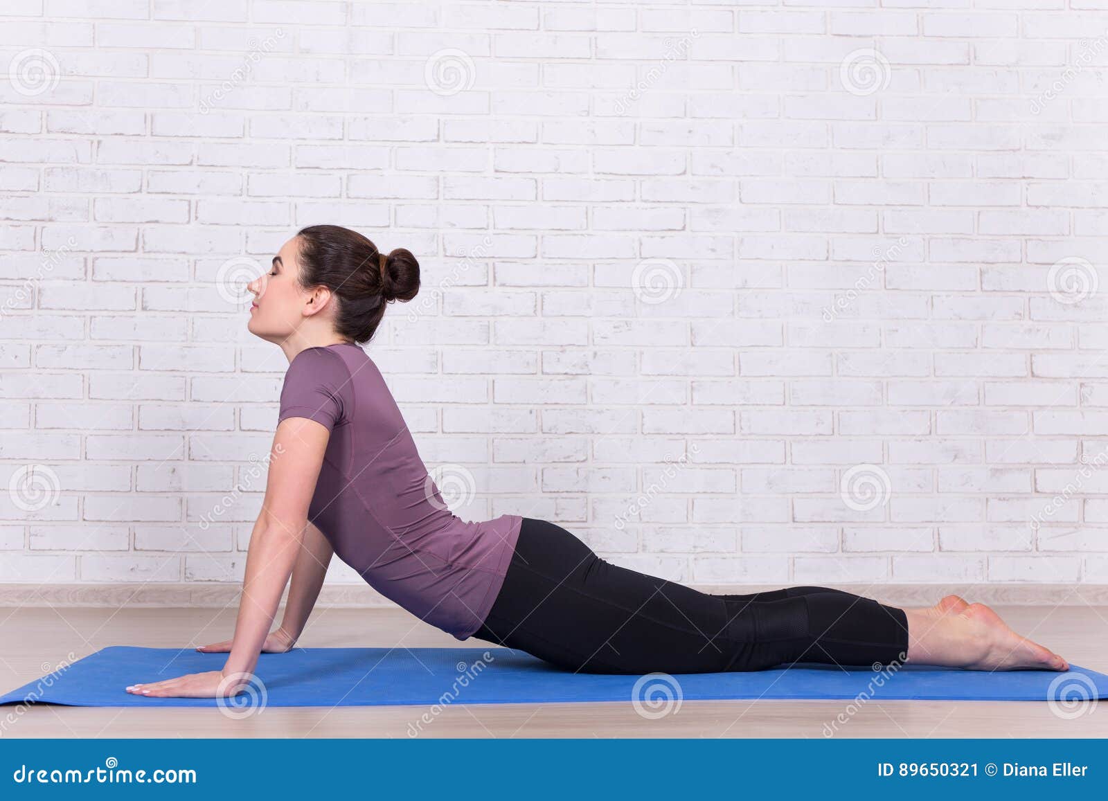 Side View of Young Slim Woman Doing Stretching Exercises Stock Image ...