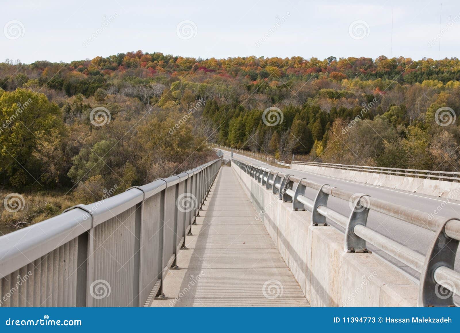 Side walk by the bridge stock image. Image of gold, leaf - 11394773