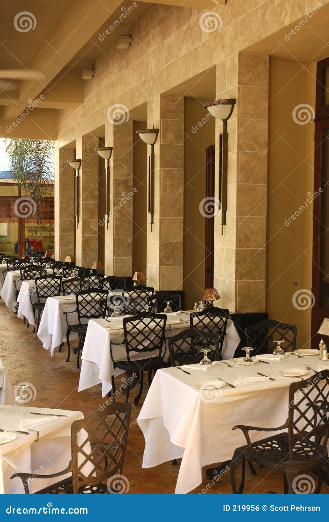 Side Walk Cafe Dinner Tables Stock Photo - Image of chairs, dinner: 219956