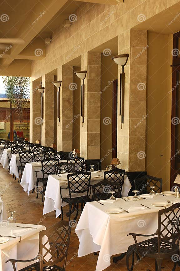 Side Walk Cafe Dinner Tables Stock Photo - Image of chairs, dinner: 219956