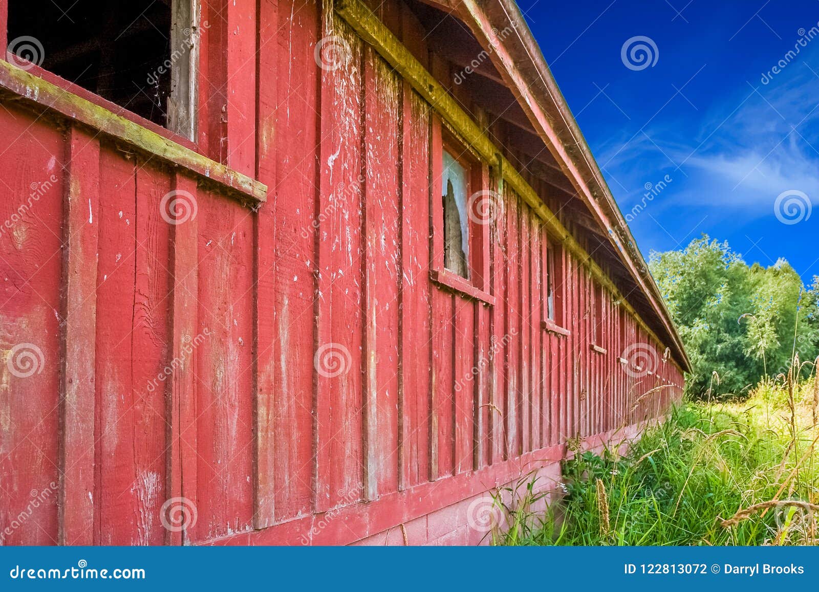 Side of Old Red Barn stock photo. Image of tourism, urban - 122813072