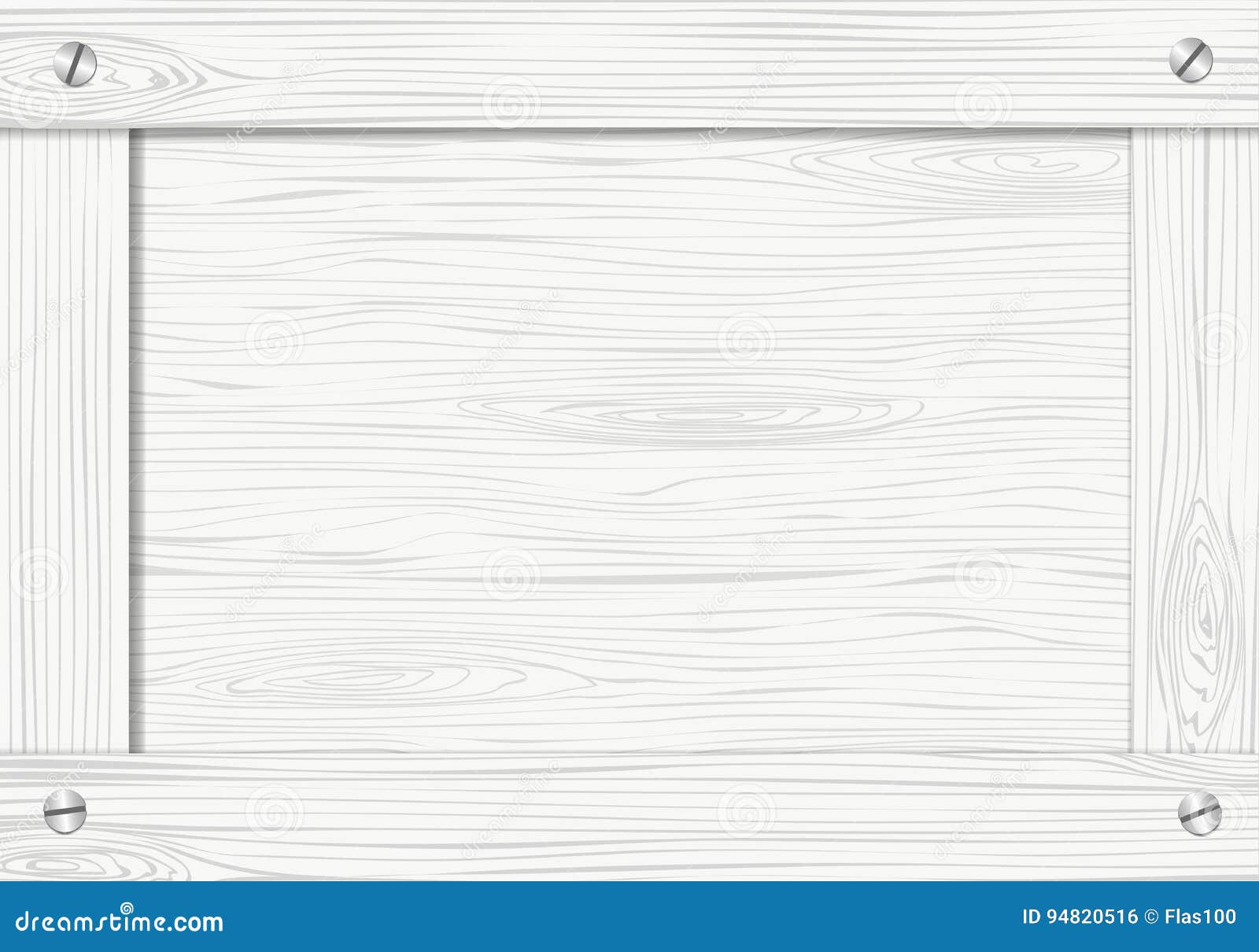 Side of White Wooden Crate, Box or Frame with Screws. Stock Vector ...