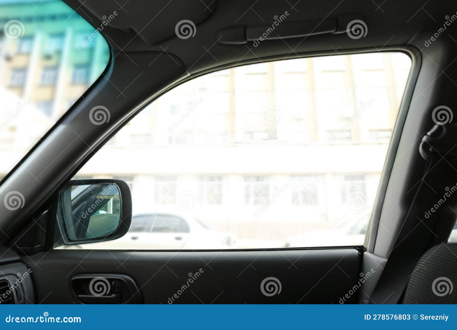 Side Window of Modern Car, View from Inside Stock Image - Image of ...