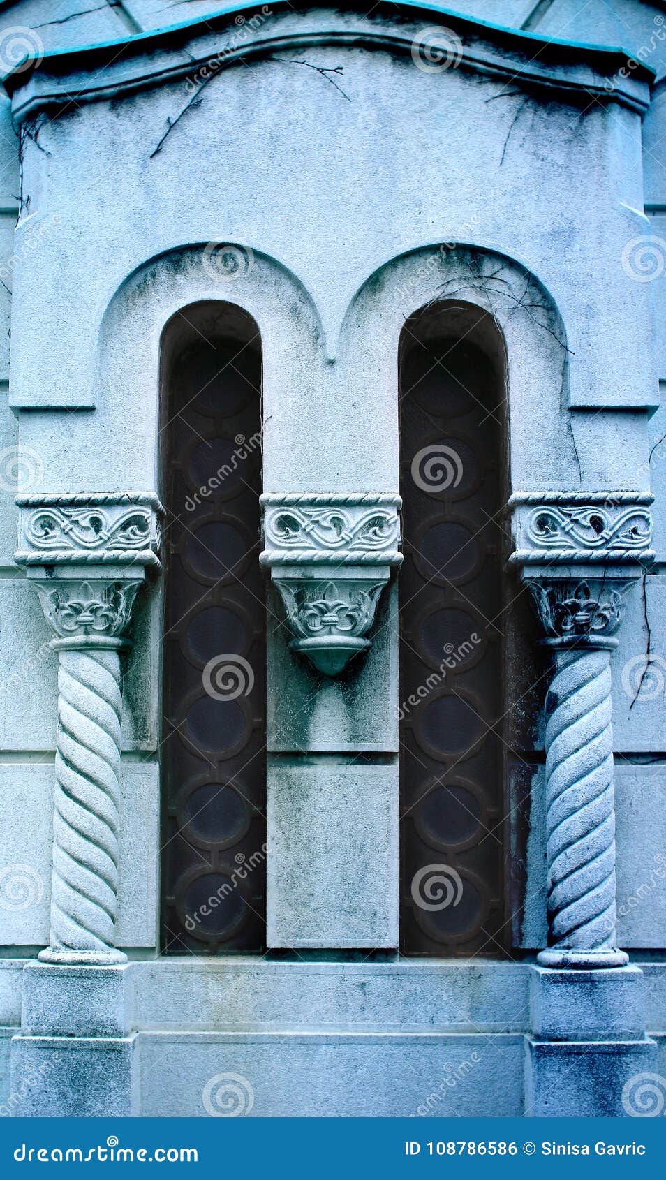 Side Window of a Tomb at the Old Graveyard Stock Photo - Image of ...