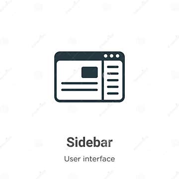 Sidebar Vector Icon on White Background. Flat Vector Sidebar Icon ...