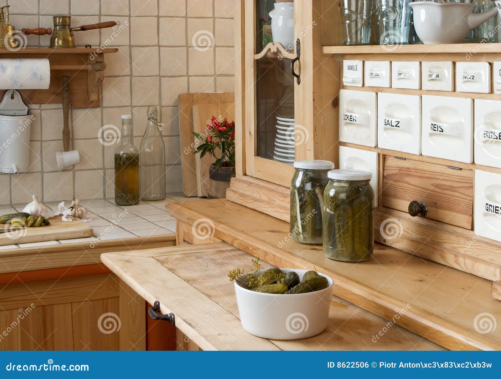 Sideboard in kitchen stock photo. Image of pepper, color - 8622506