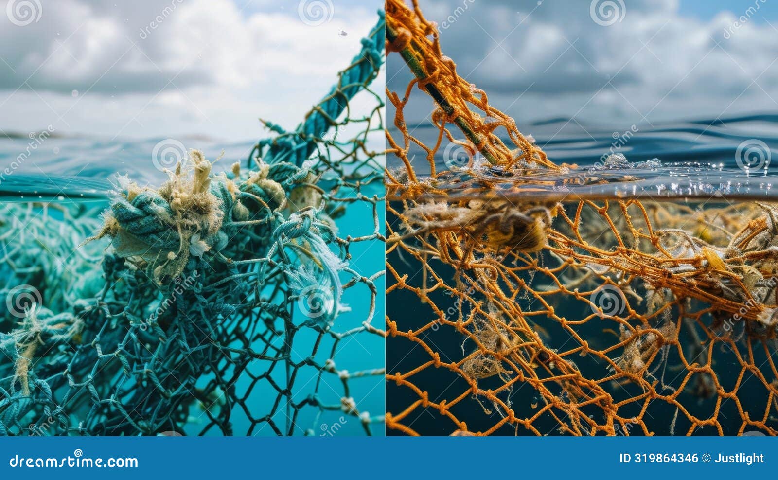 A Sidebyside Comparison of a Traditional Fishing Net and a Sustainable ...