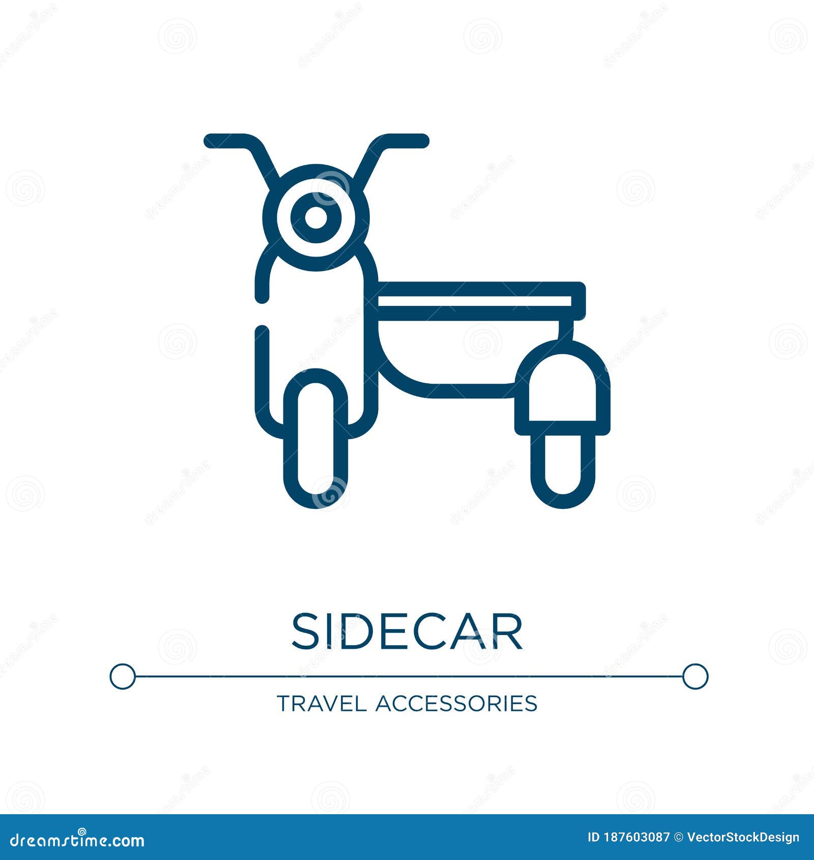 Sidecar Icon. Linear Vector Illustration from Vehicles and Transport ...