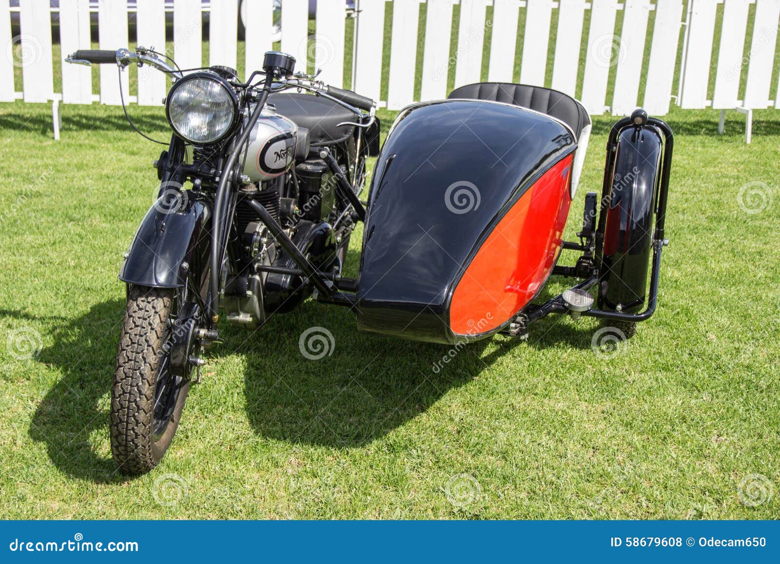 Classic Sidecar Motorcycle With Helmet Stock Photo | CartoonDealer.com ...