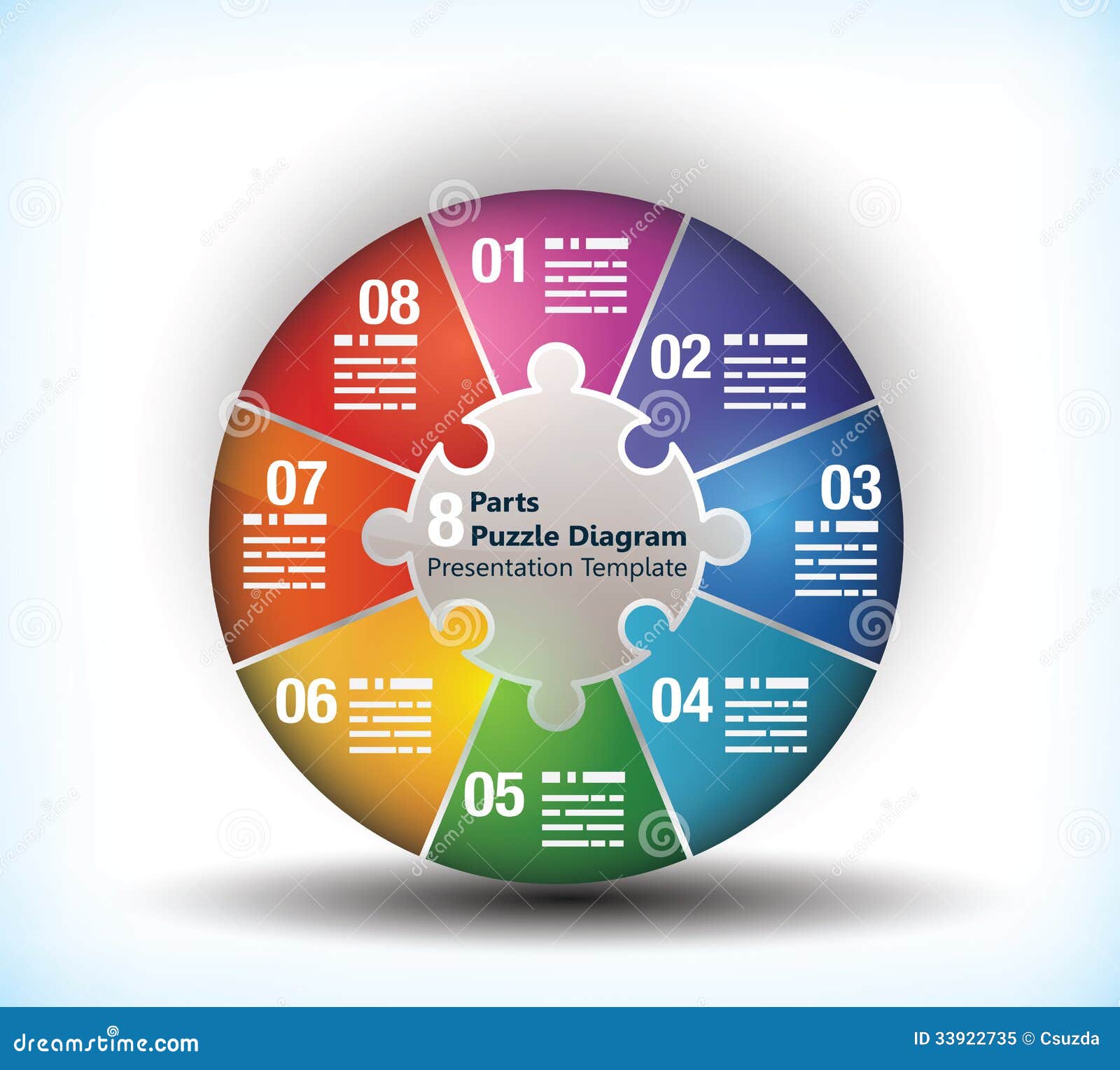 8 Sided Business Wheel Chart Stock Vector - Illustration of layout ...