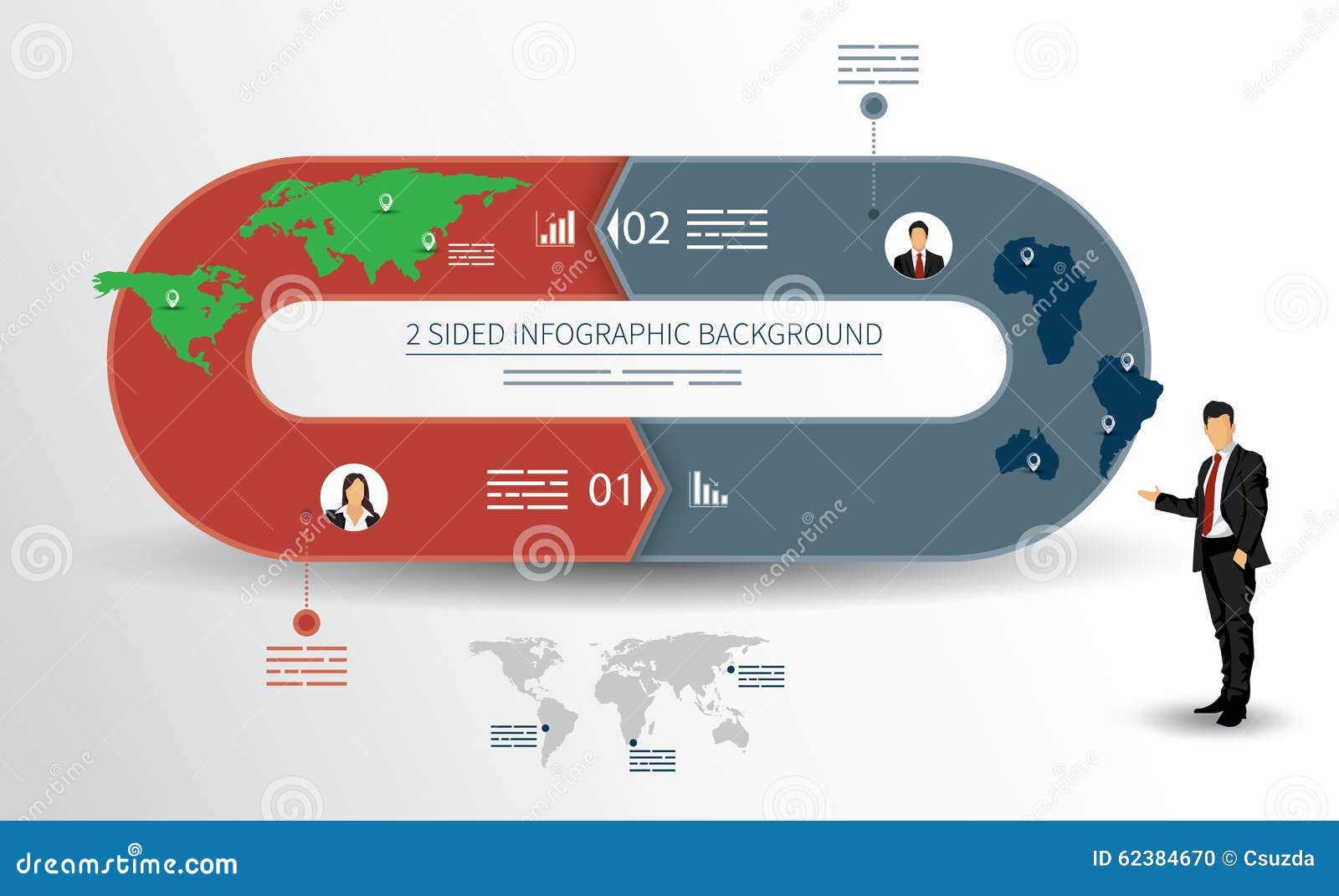 2 Sided Infographics Background Vector Illustration | CartoonDealer.com ...