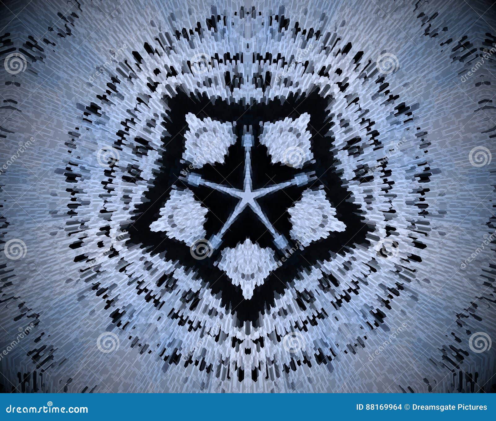 5 Sided Star Abstract Extruded Mandala Stock Illustration ...