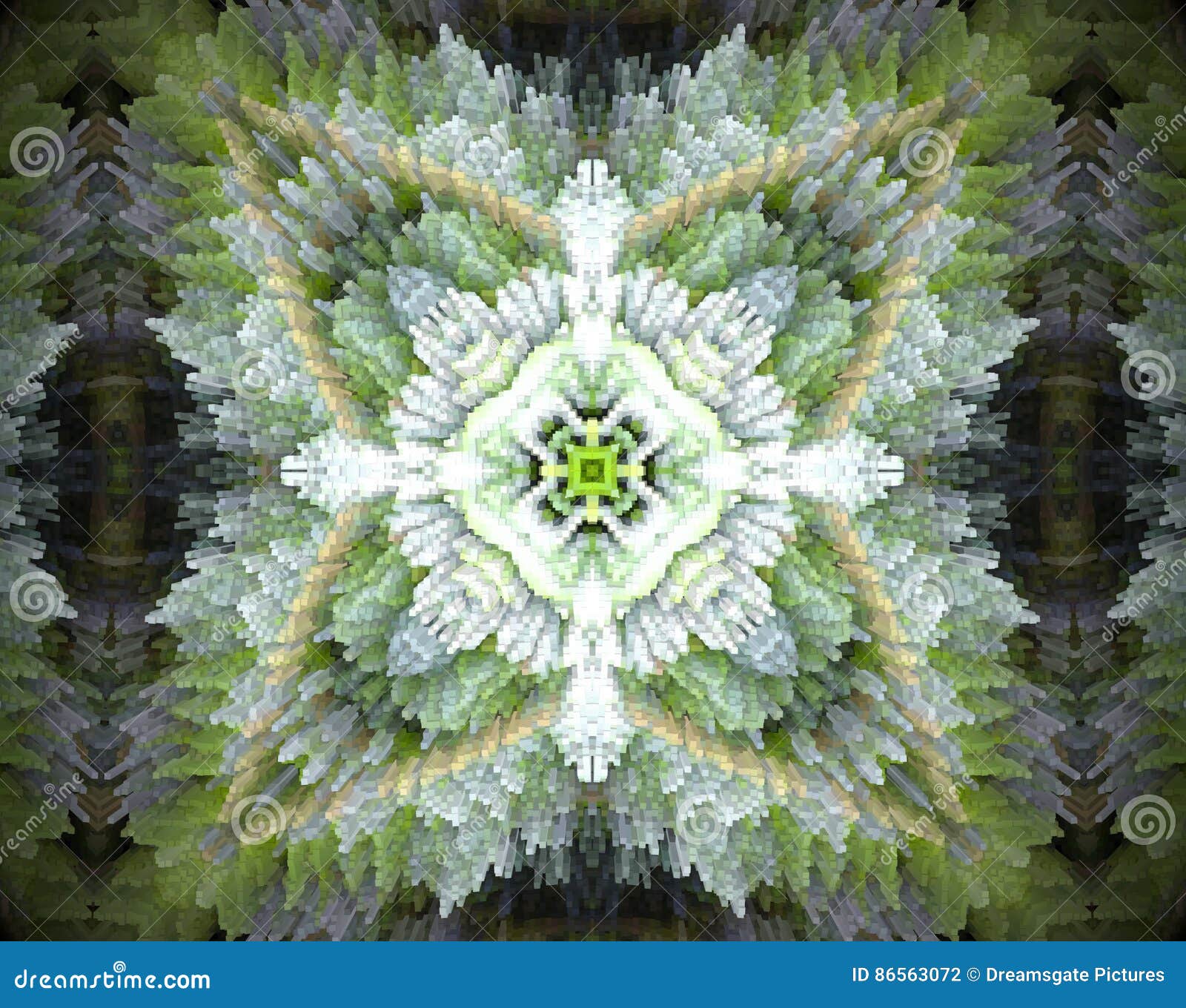 4 Sided Star Shape Extruded Mandala Stock Illustration - Illustration ...