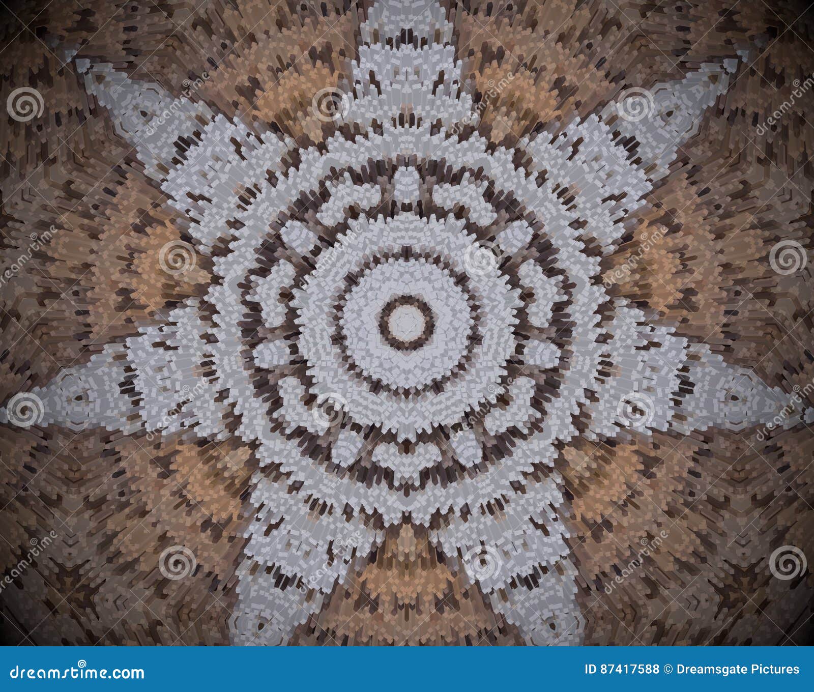 7 Sided Star Shape Extruded Mandala Stock Illustration - Illustration ...