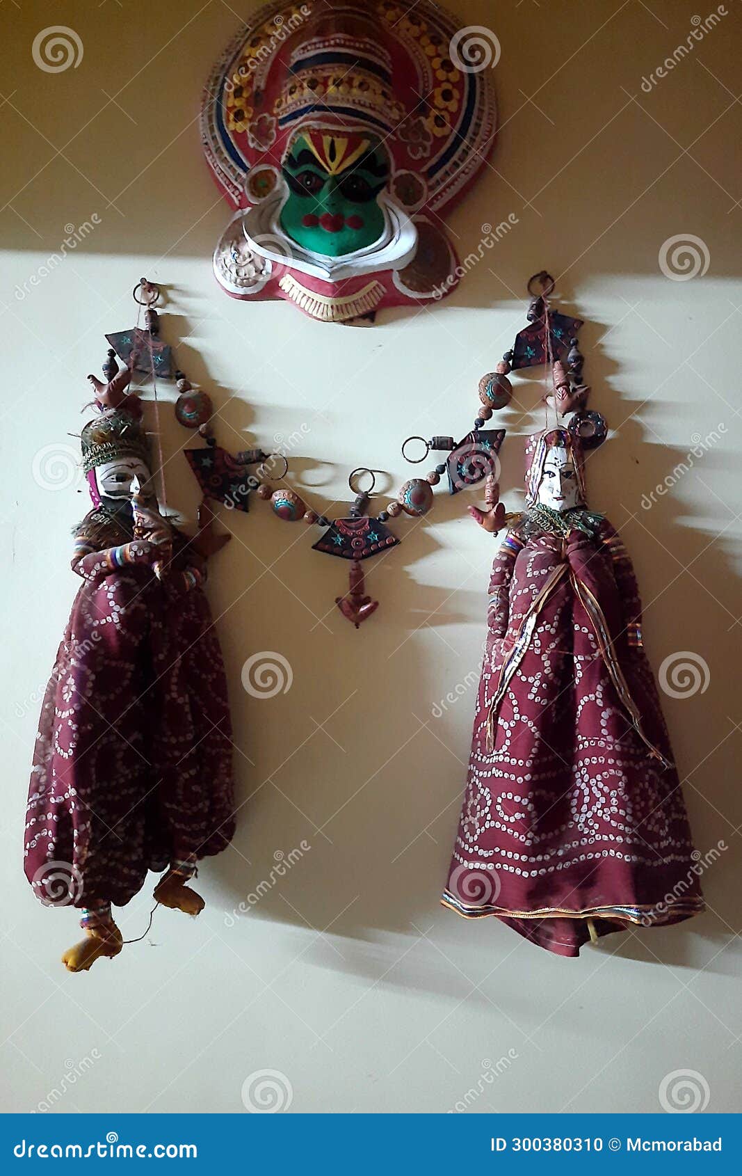 Sidelit, Folklore Mask and Dolls Stock Photo - Image of face ...