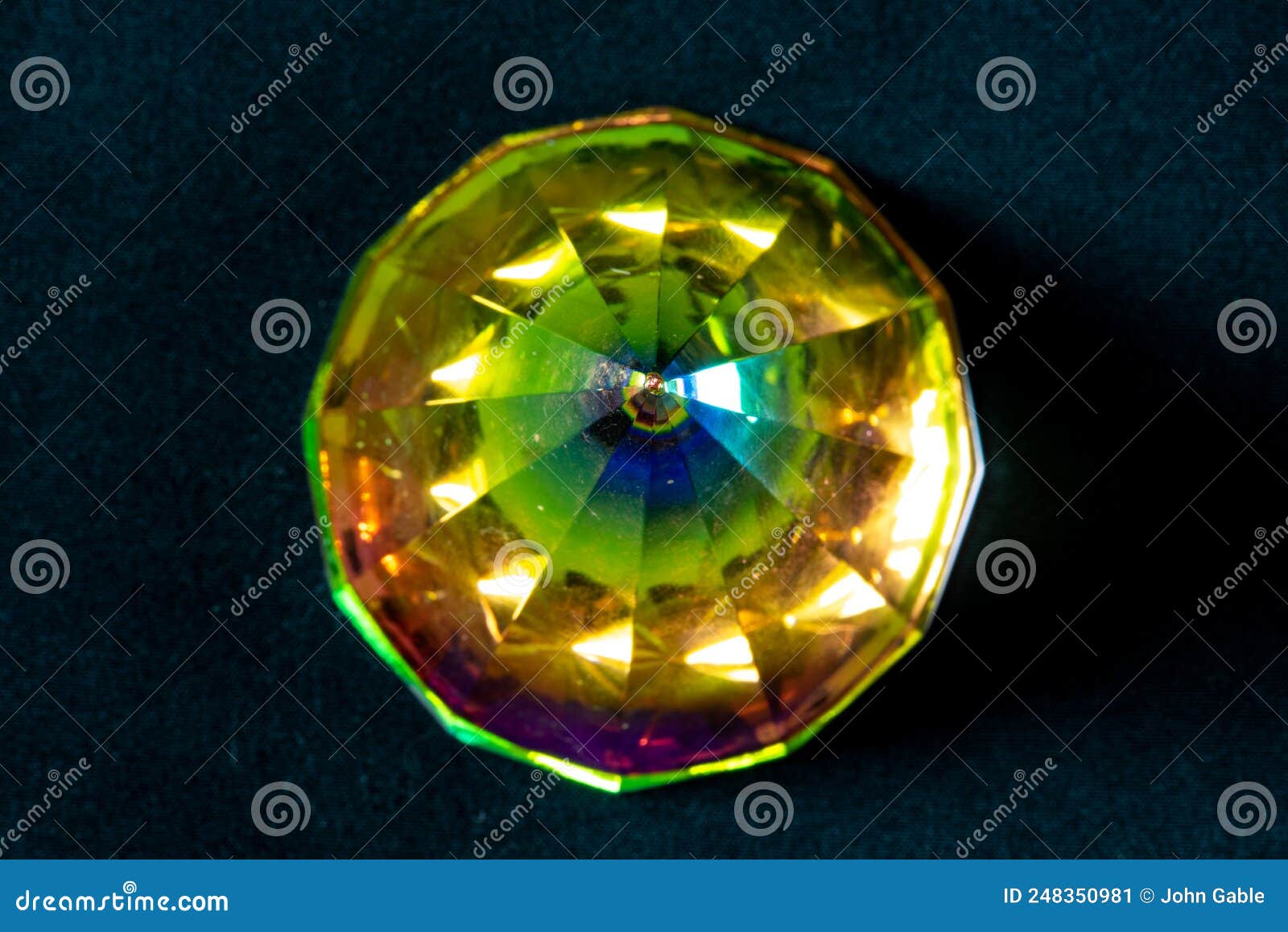 12 Sides Glass Prism Diffracting Light, Colours of the Rainbow Stock ...