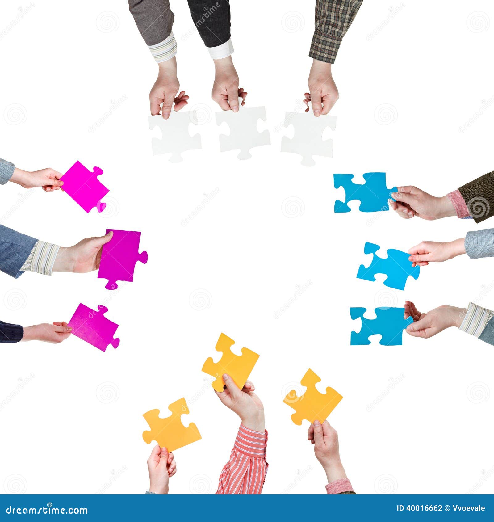 Sides with People Hands Holding Puzzle Pieces Stock Photo - Image of ...