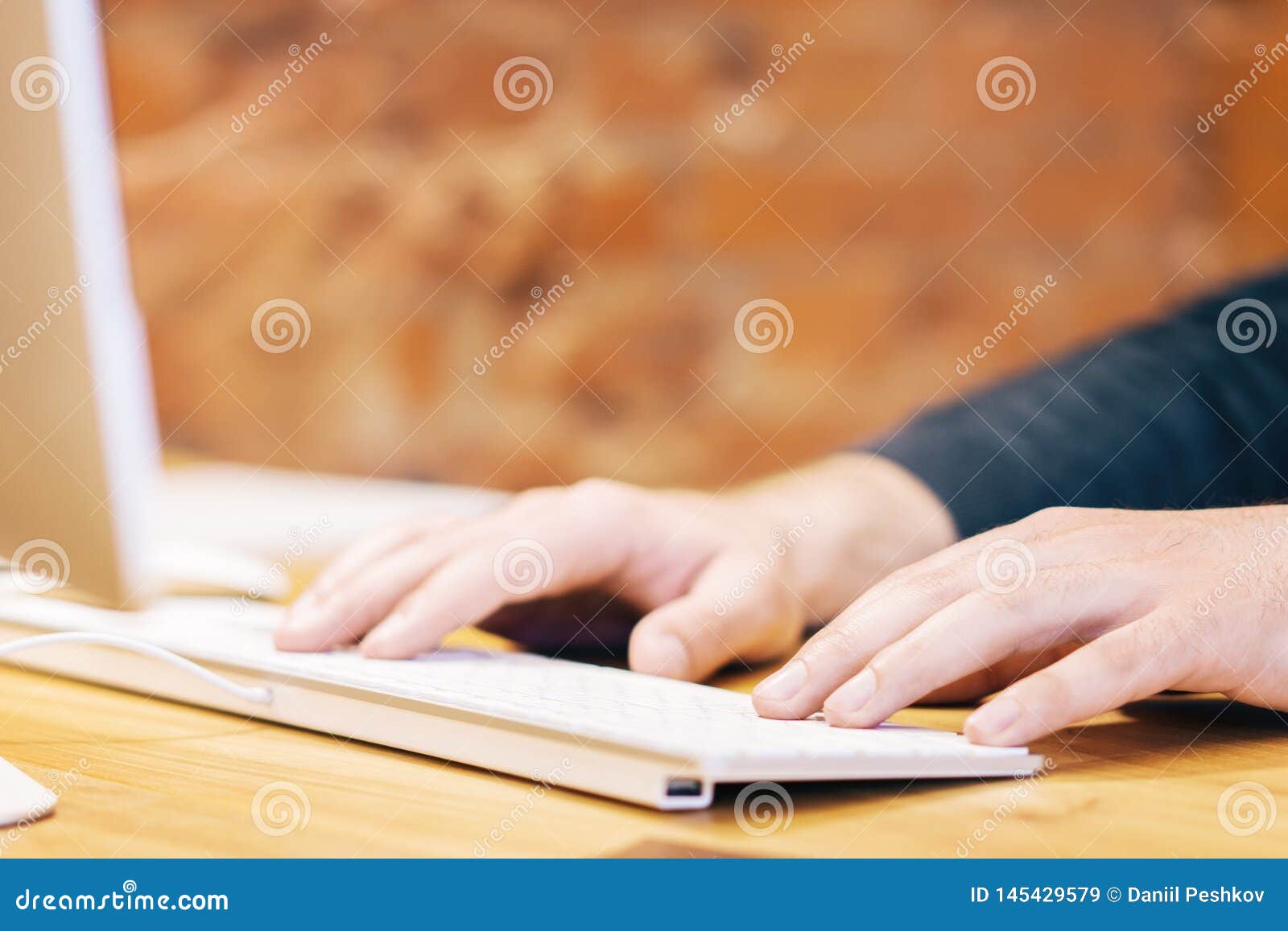 Sideview of Businessman Hands Using Keyboard Stock Image - Image of ...