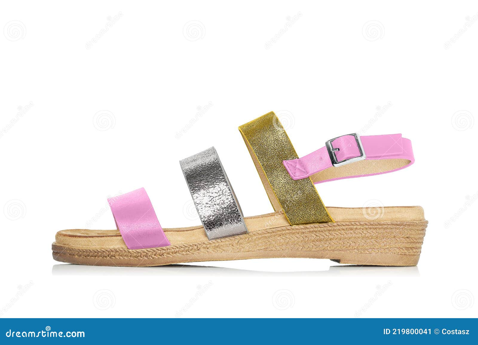 Sideview of Colorful Sandal Stock Image - Image of flat, fashion: 219800041
