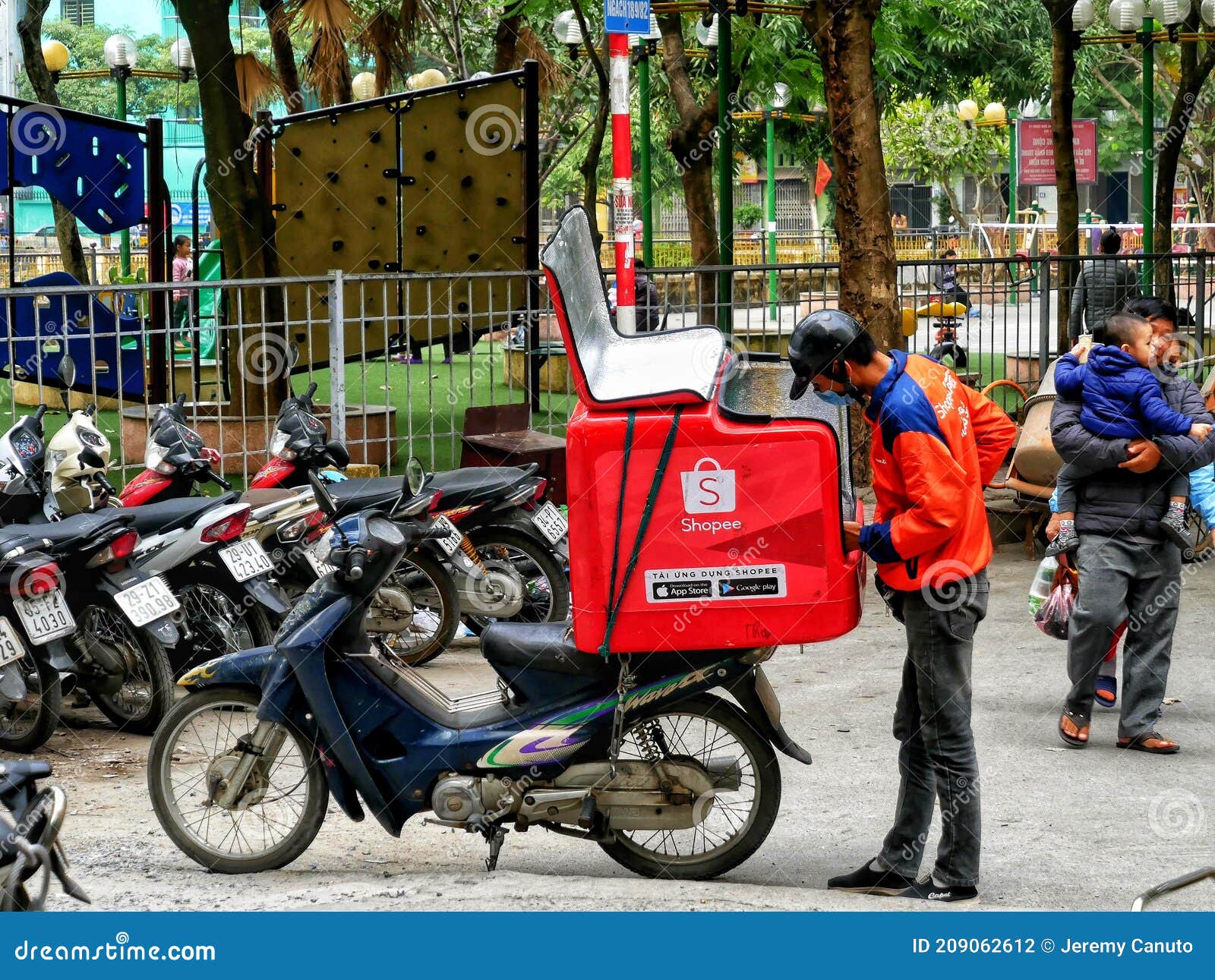 Motorcycle With Delivery Box Of Call A Pizza Food Delivery Service In ...
