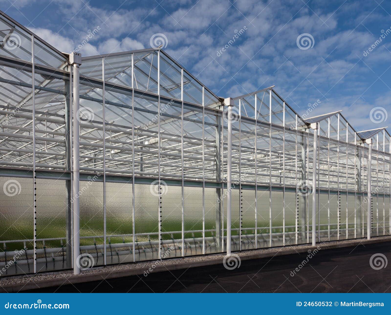 Sideview of a Newly Build Greenhouse Stock Photo - Image of production ...