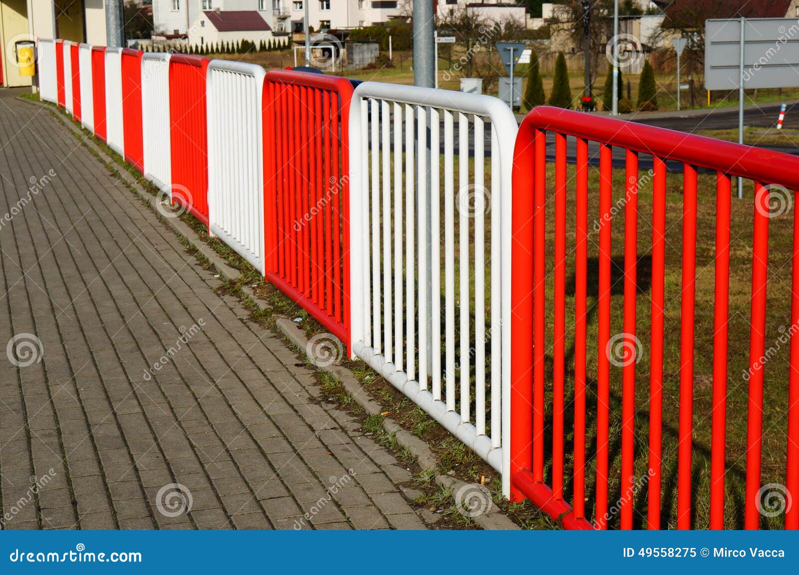 Sidewalk and barrier stock image. Image of barrier, sidewalk - 49558275