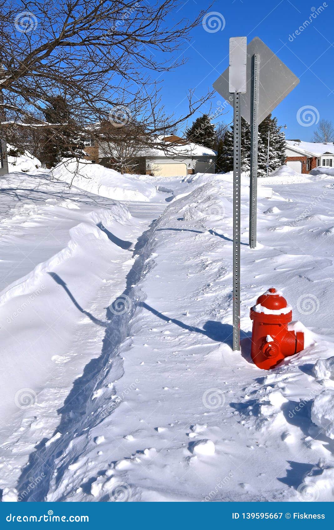 Sidewalk Blown in with Drifting Snow Stock Image - Image of weather ...