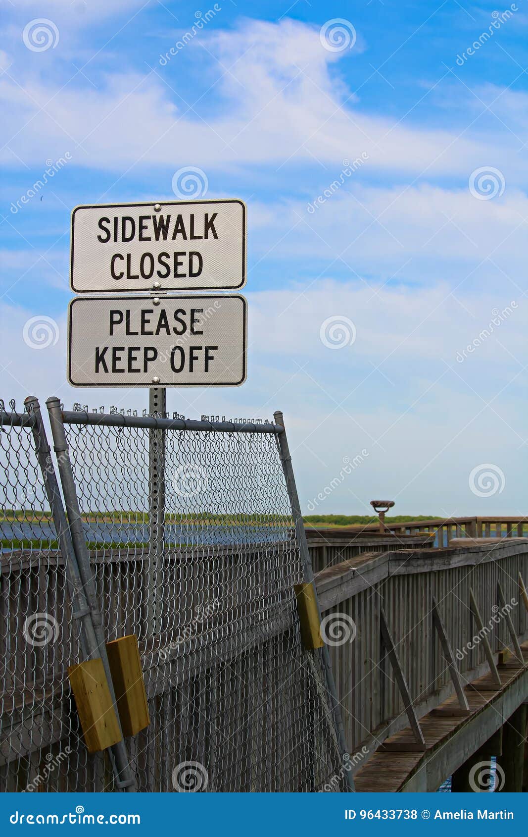 Sidewalk Closed, Please Keep Off Signs Closing a Sidewalk Stock Photo ...