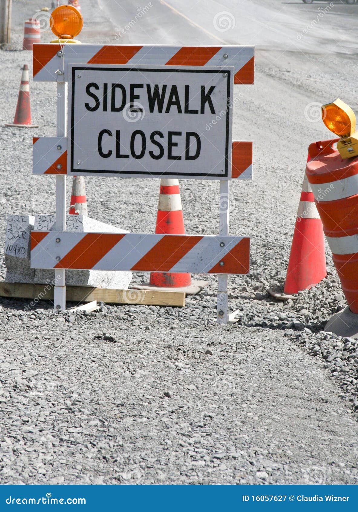 Sidewalk closed sign stock image. Image of street, signs - 16057627
