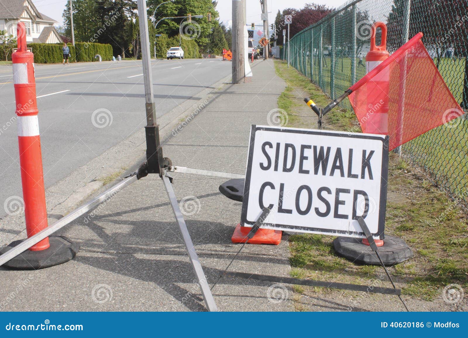 Sidewalk Closed sign stock photo. Image of pedestrians - 40620186