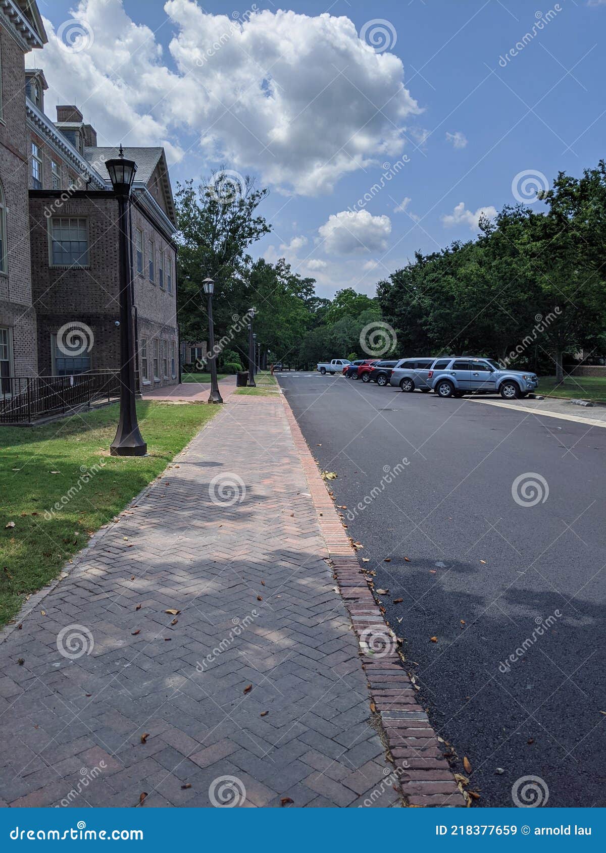 Sidewalk Cloudy Sky Virginia Stock Image - Image of town, street: 218377659