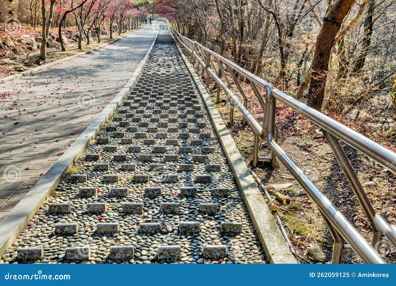 Sidewalk with Concrete Risers in Mountain Park Stock Image - Image of ...