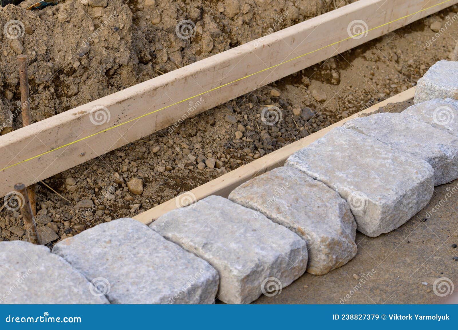 Sidewalk Curb Formwork Public Cement Stock Image - Image of concrete ...