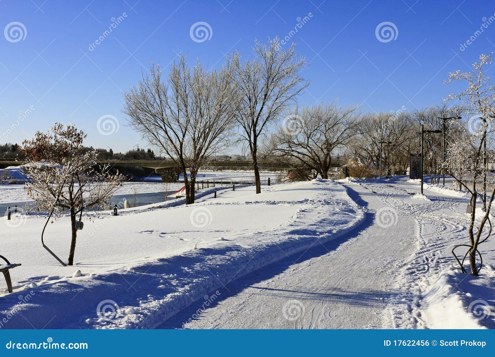 Sidewalk on a Frosty Winter Day Stock Photo - Image of saskatchewan ...