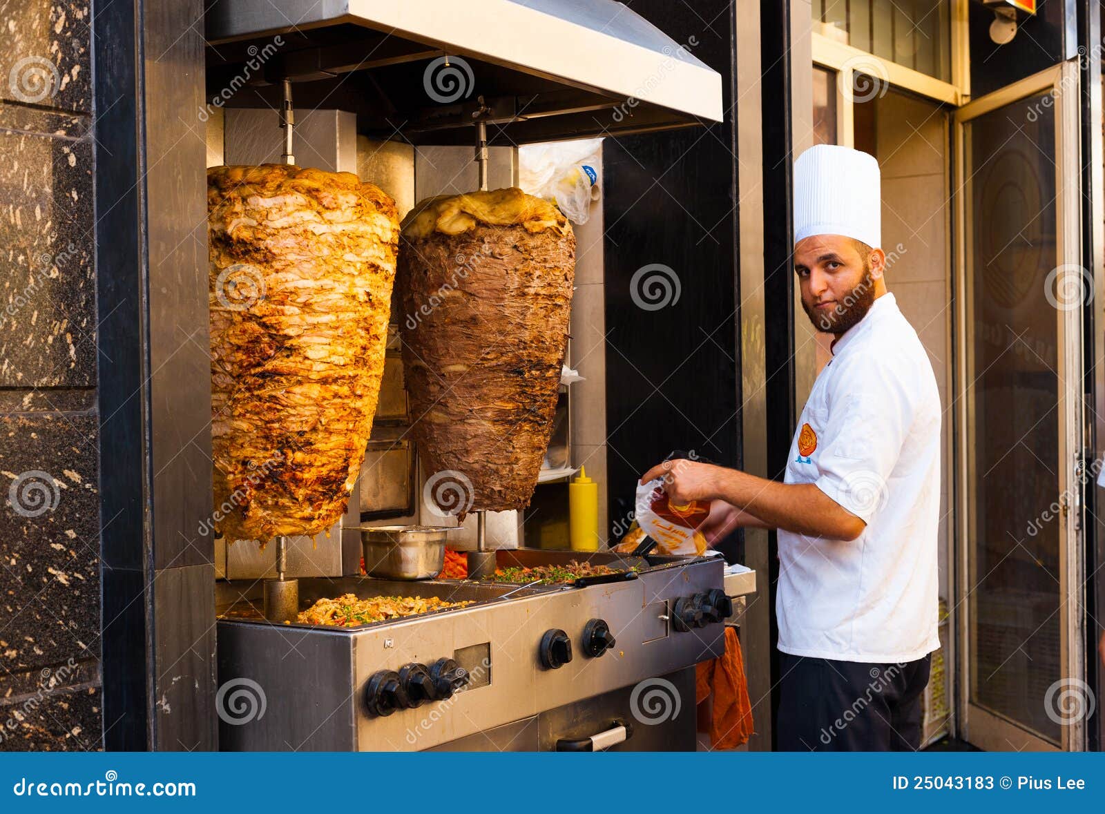 Sidewalk Grill Chicken Lamb Kebab Meat Cook Editorial Stock Photo ...