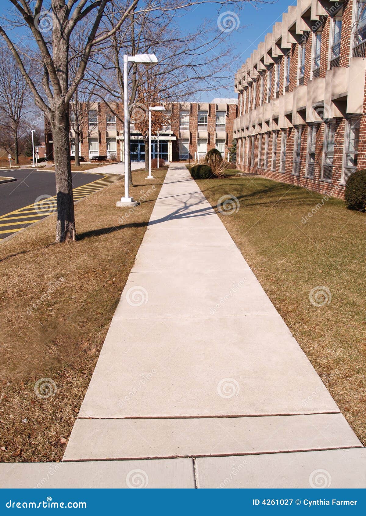 Sidewalk Leading To a Building Stock Image - Image of complex, company ...