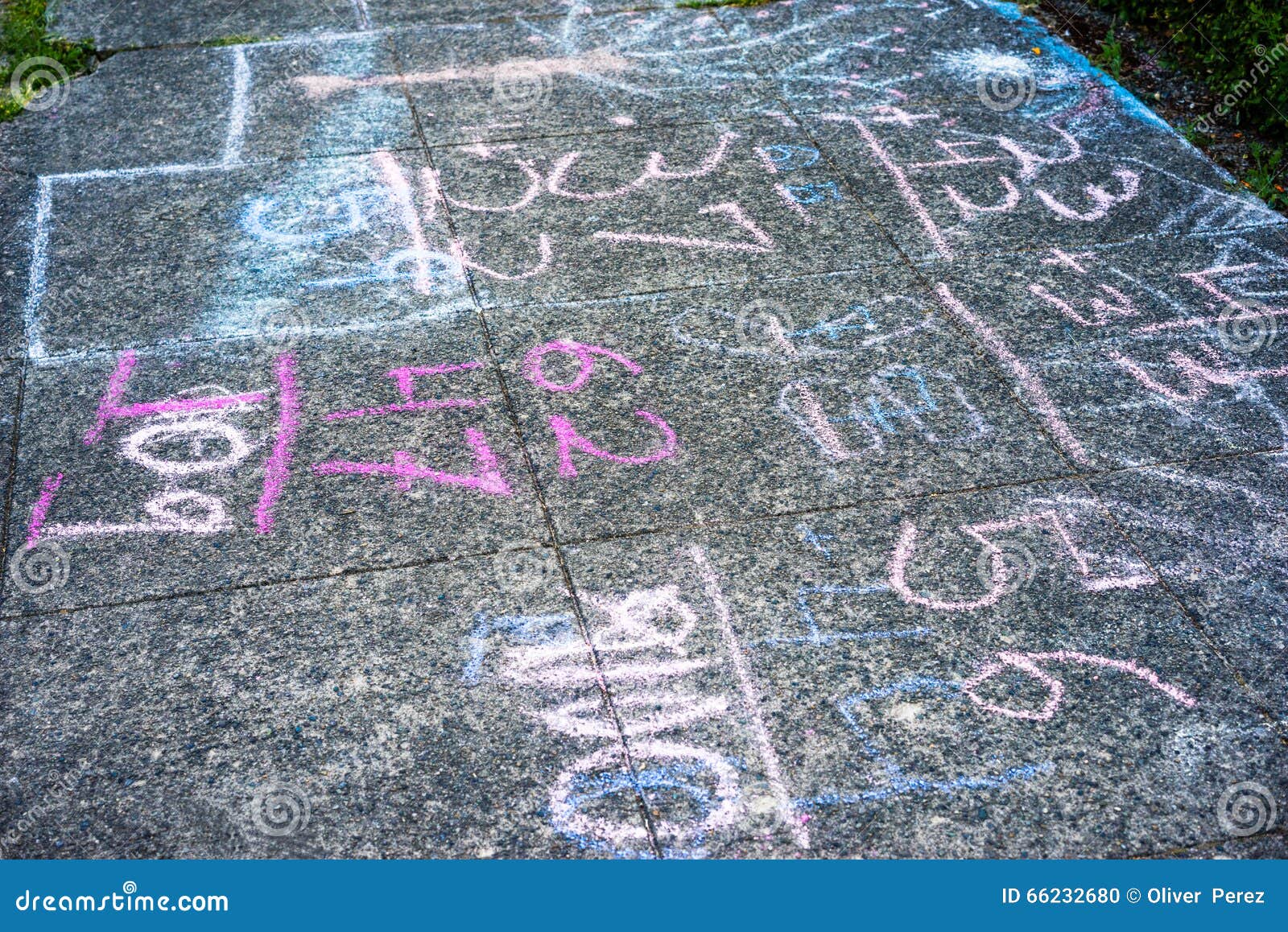 Sidewalk math problems stock photo. Image of math, problem - 66232680