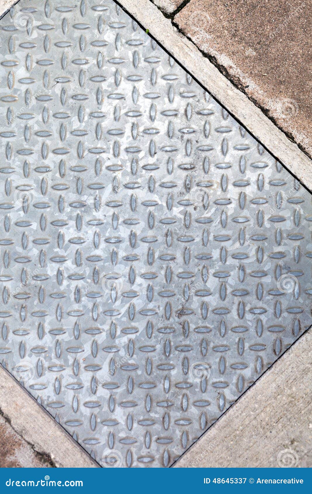 Sidewalk Metal Diamond Plate Stock Image - Image of construction, metal ...
