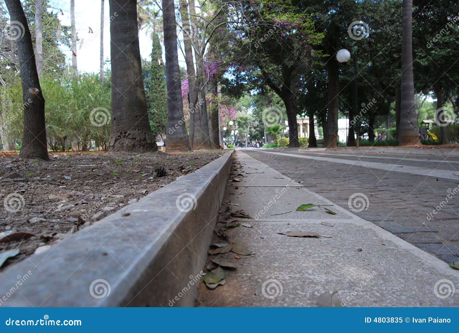 Sidewalk of a park path stock image. Image of outdoors - 4803835