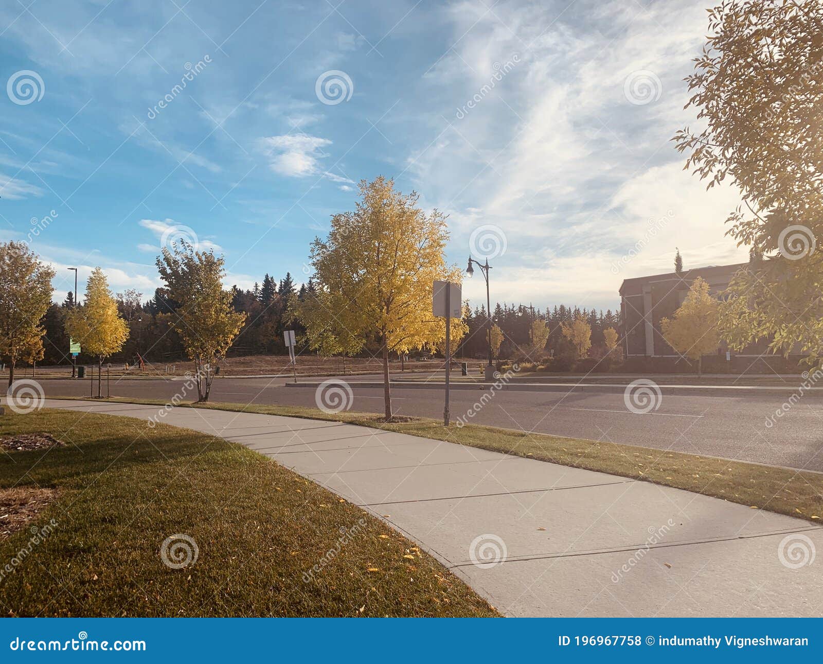 Sidewalk path & Road stock photo. Image of waterway - 196967758