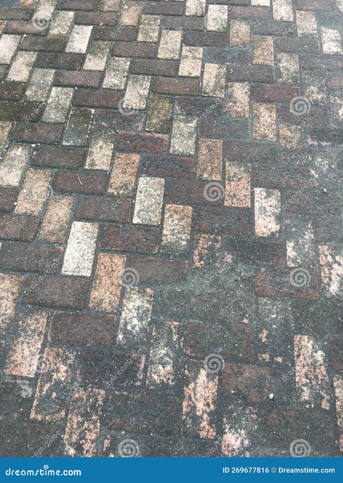 Sidewalk with a Pattern of Red Squares and White Stock Photo - Image of ...