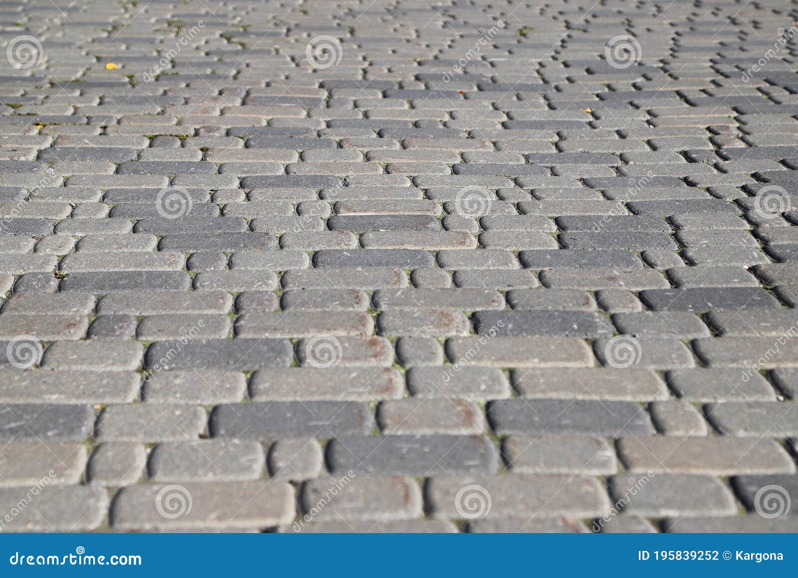 Sidewalk Paved With Rectangular Light And Dark Gray Tiles With Grass In ...